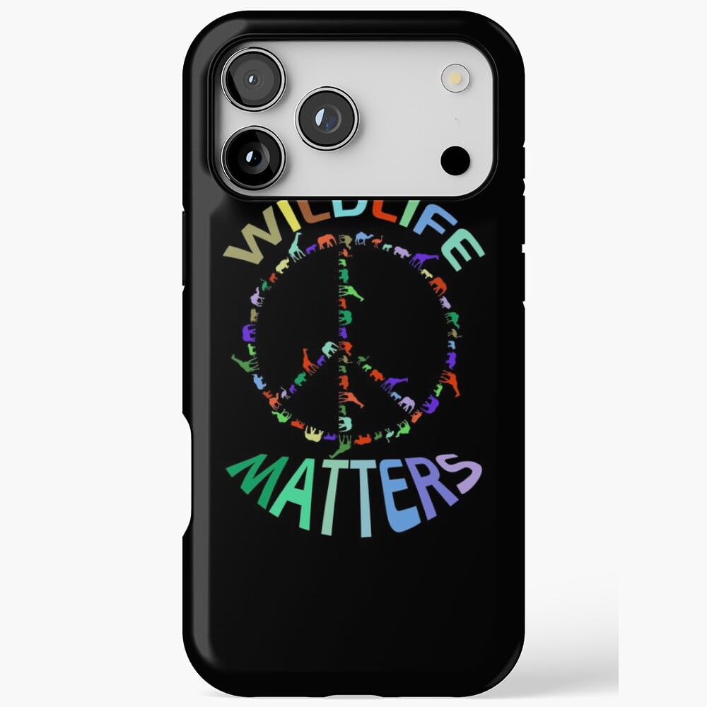 Colorful Wildlife Matters Peace Sign iPhone Case 17 to 11 Pro Max up to ...