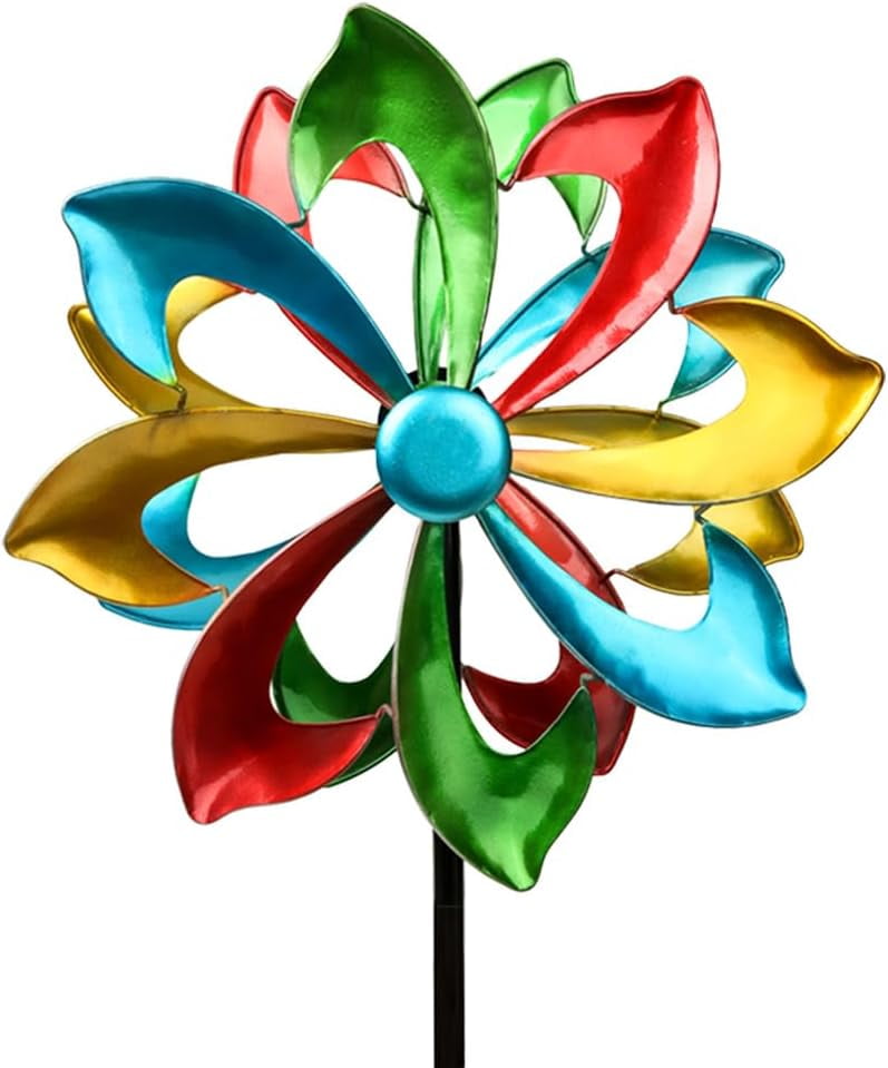Colorful Wind Spinner, Metal Double Sided Wind Sculptures Decor for ...