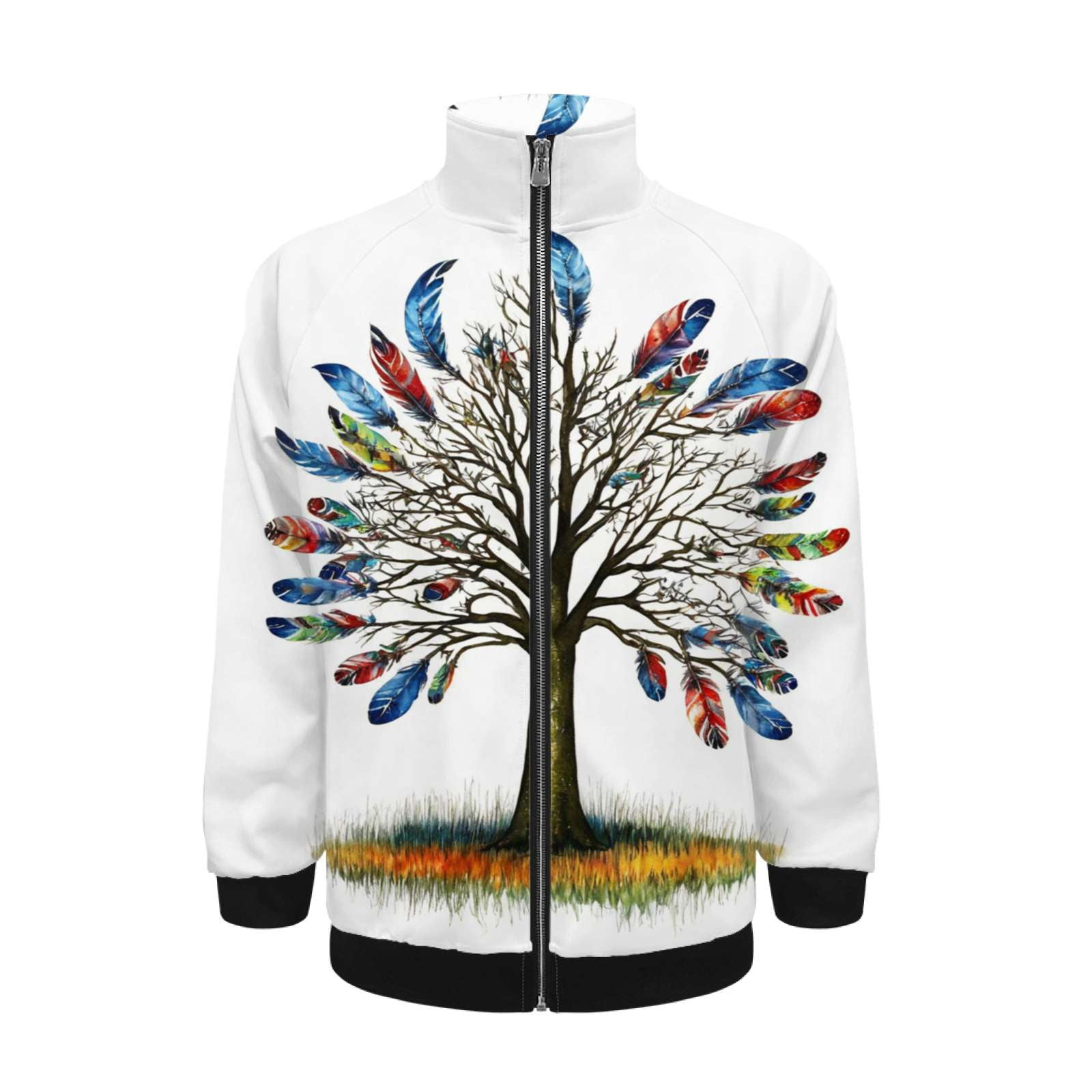 Colorful Windmill Tree Art Jacket Men's Street Cool Long Sleeves Coat ...