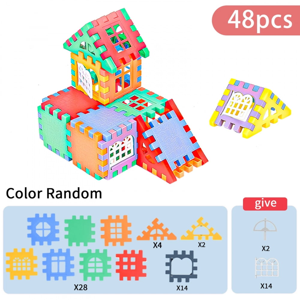 Colorful Window Opening Plastic Building Blocks Stem Building Blocks ...