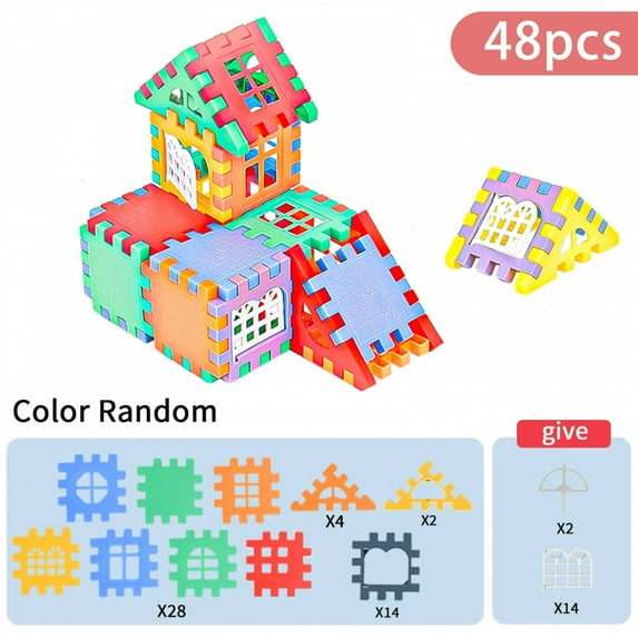 Colorful Window Opening Plastic Building Blocks Stem Building Blocks ...
