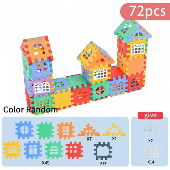 Colorful Window Opening Plastic Building Blocks Stem Building Blocks ...