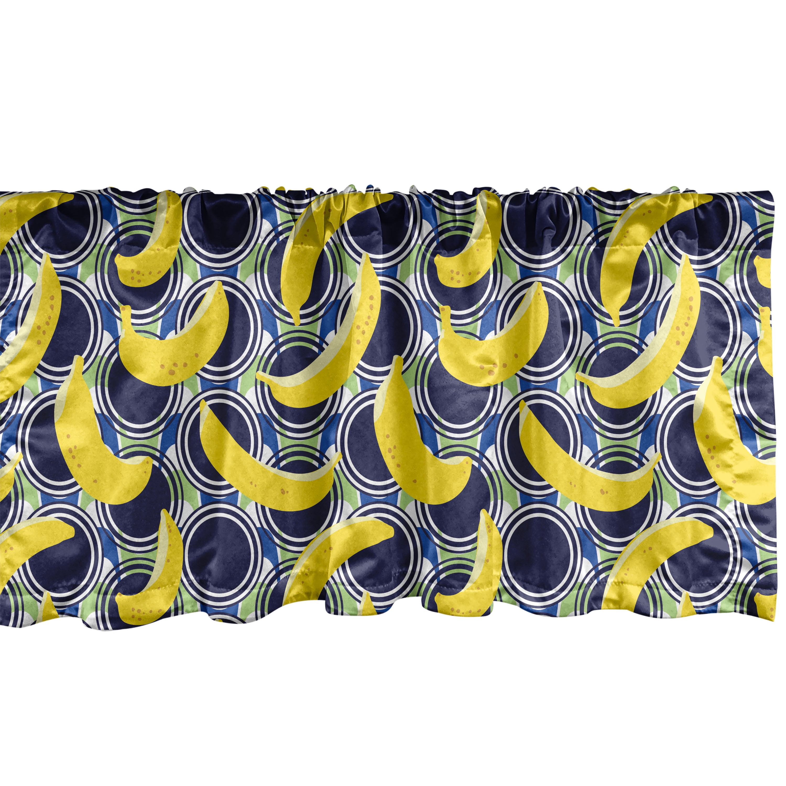 Ambesonne Colorful Valance Pack of 2, Vintage Pop Art Banana, 54"X12 ...