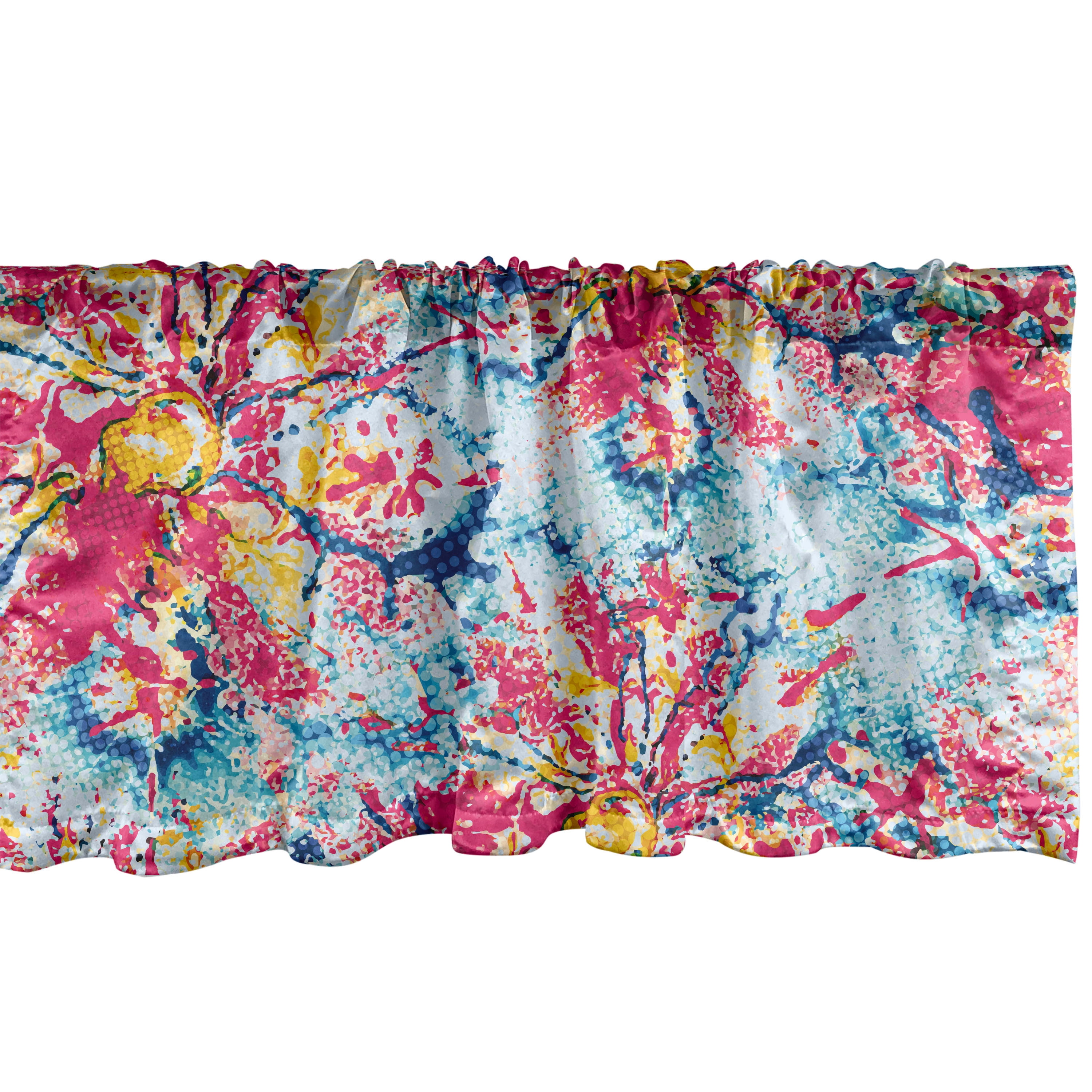 Colorful Window Valance, Summer Fun Splashy Effect Colors of Flower ...