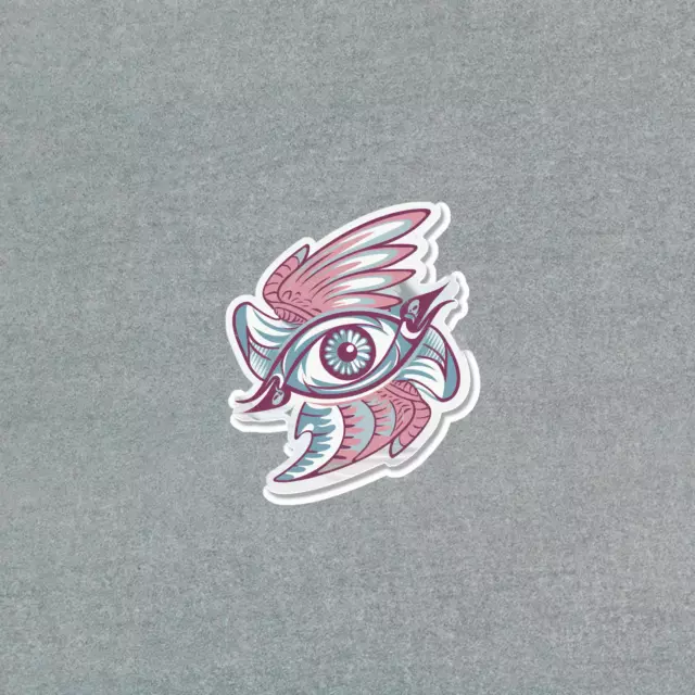 Colorful Winged Eye Sticker - Unique Mystical Decal For Laptops, Phones ...