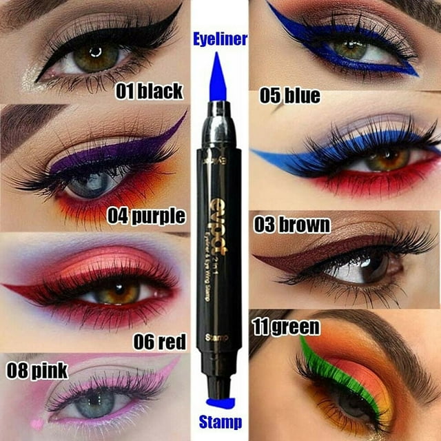 Colorful Winged Eyeliner Stamp Waterproof Long Lasting Liquid Eye Pen ...