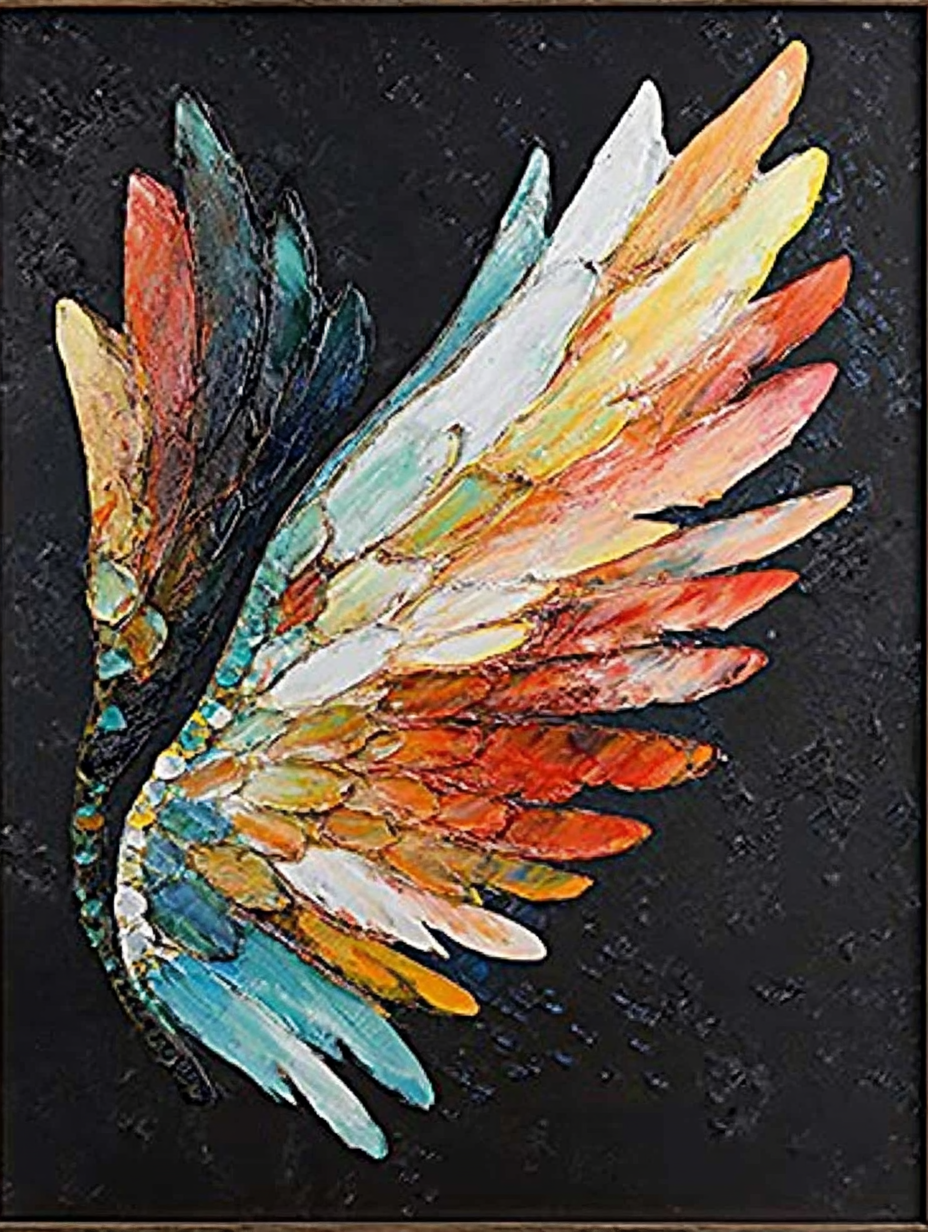 Colorful Wings Canvas Wall Art， Perfect for Living Room， Bedroom ...