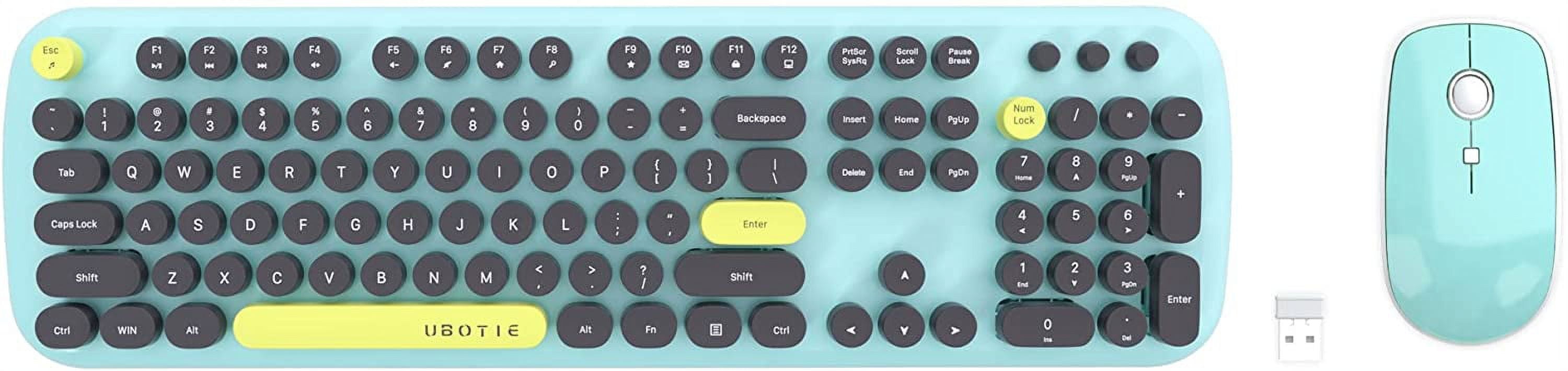 Colorful Wireless Computer Keyboards Mouse Combos, Polychrome Round ...