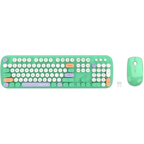 Colorful Wireless Computer Keyboards Mouse Combos, UBOTIE Polychrome ...