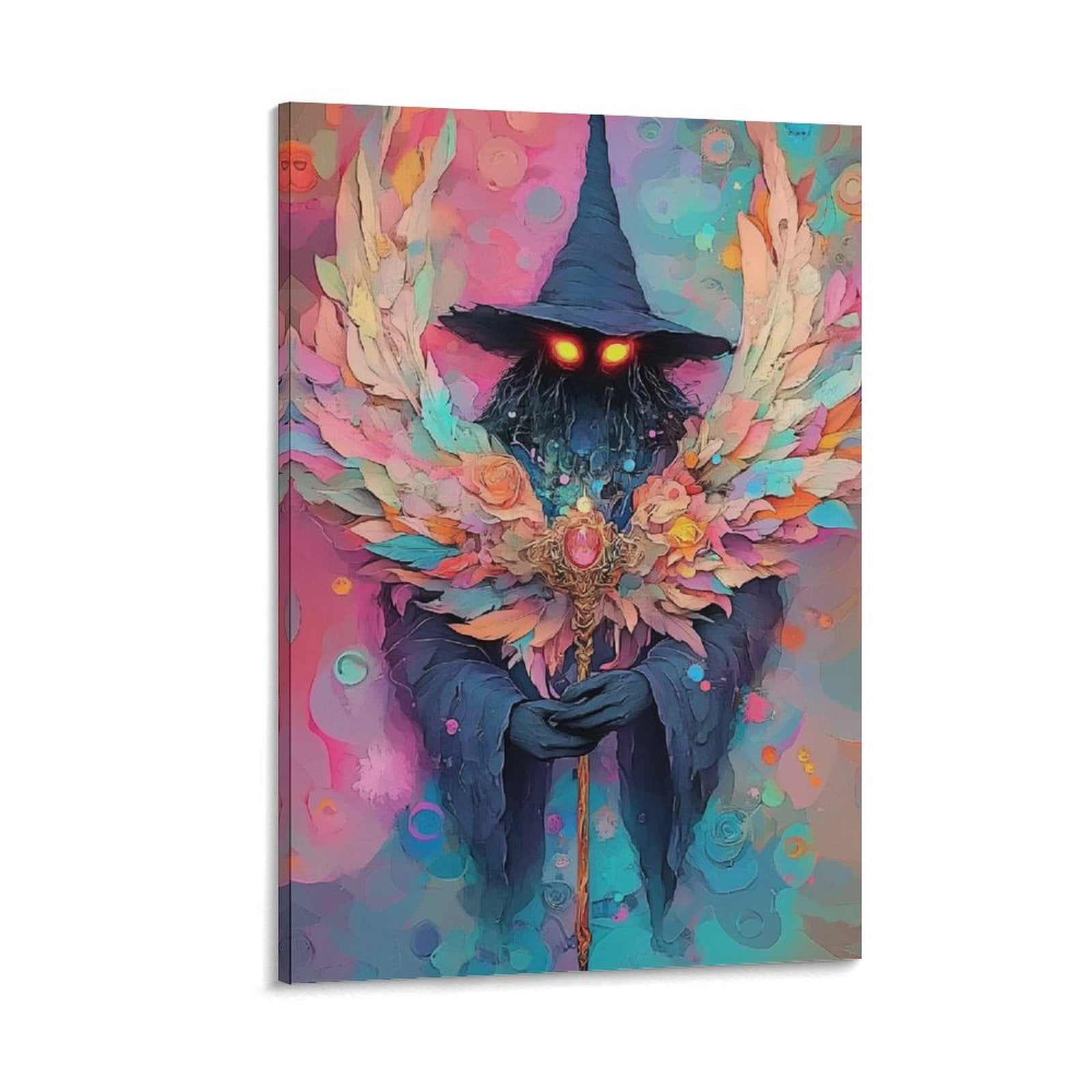 Colorful Wizard Painting Poster Cool Artworks Painting Wall Art Canvas ...