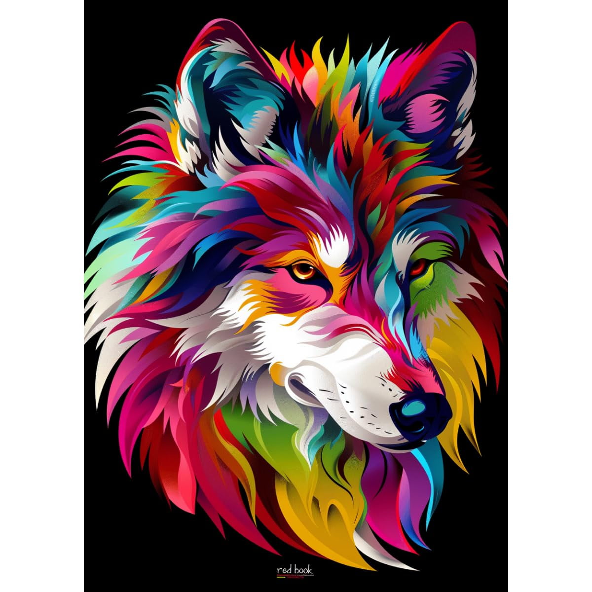 Colorful Wolf DIY 5D Diamond Art Paint with Full Drill Round Diamond ...