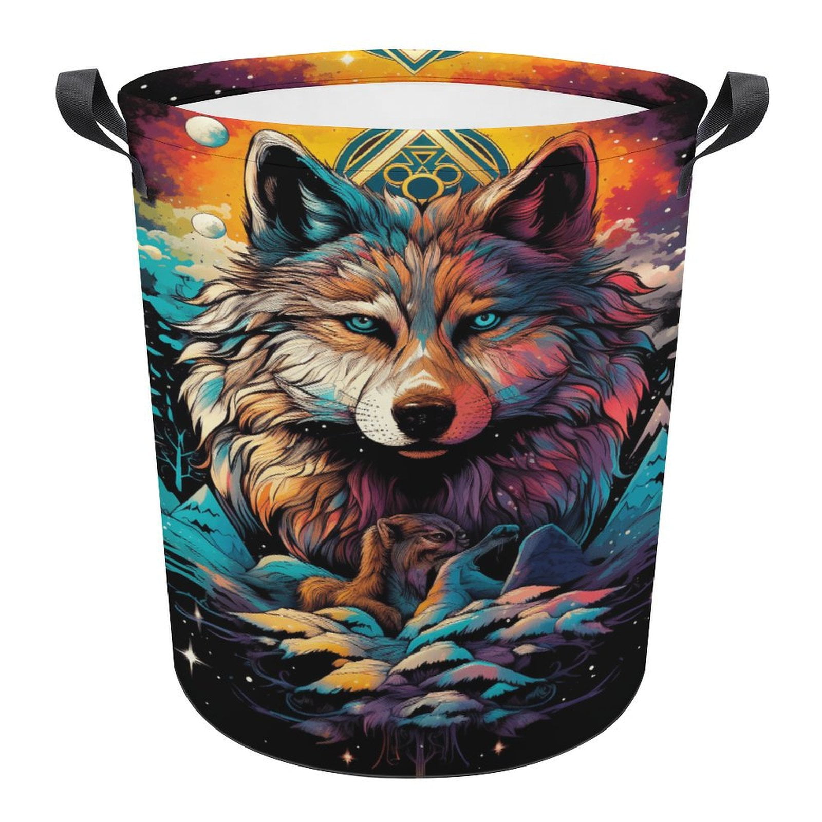 Colorful Wolf Laundry Basket Storage Basket Controller Clothes ...