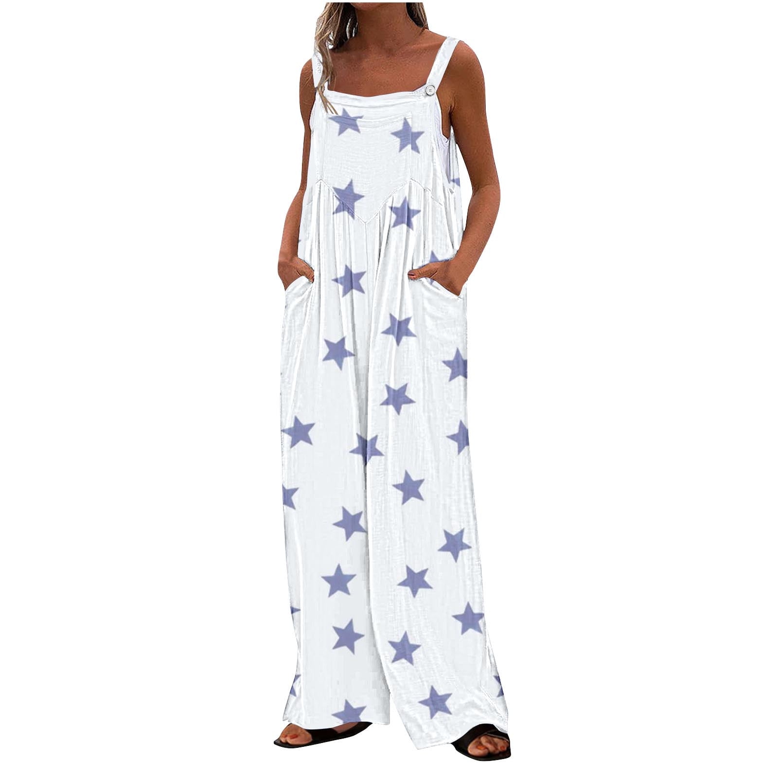 Colorful Women Faux Gauze Linen Overalls Casual Overalls Pants Unitard ...