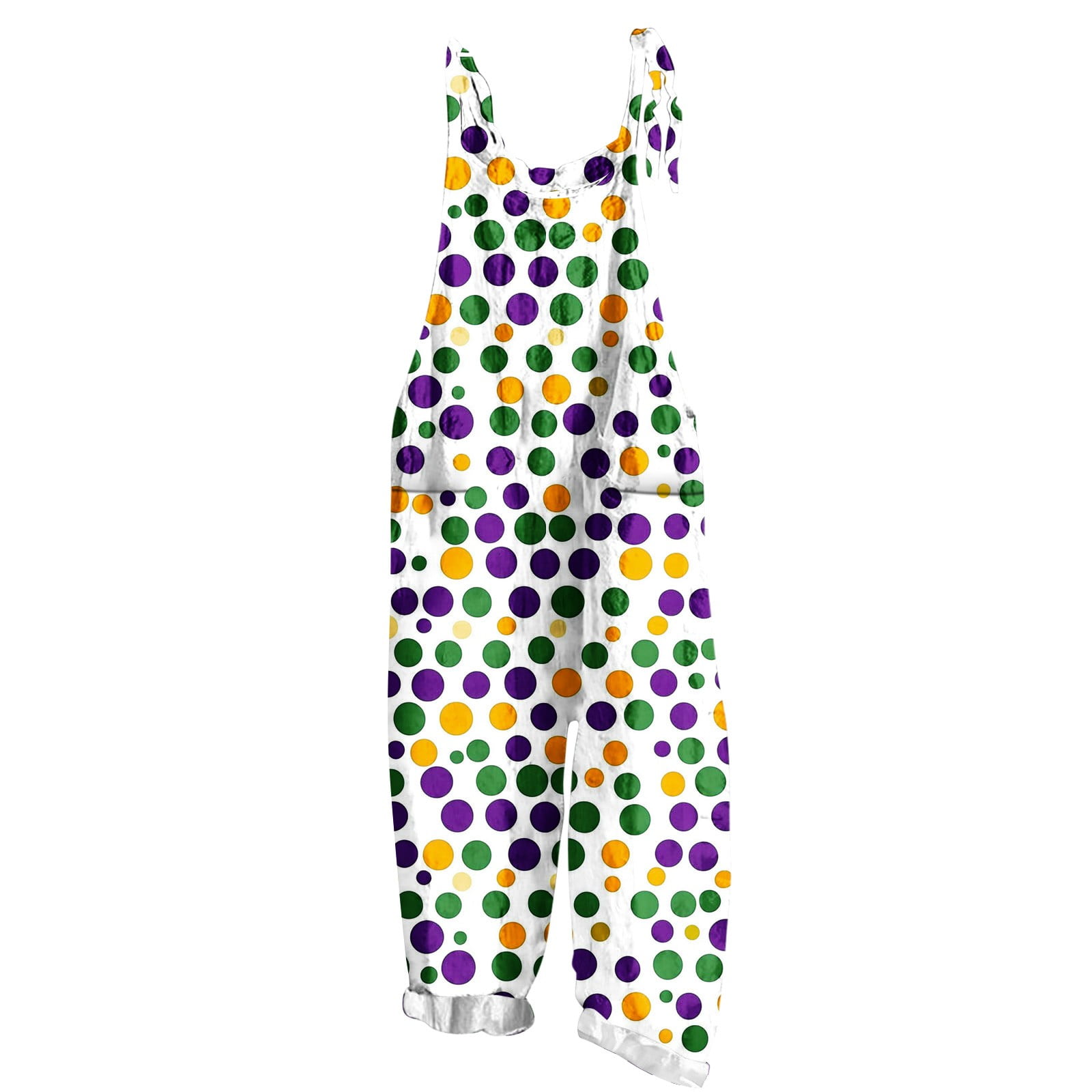 Colorful Women Thin Overall Polka Dot Straight Leg Long Leg Jumpsuits ...