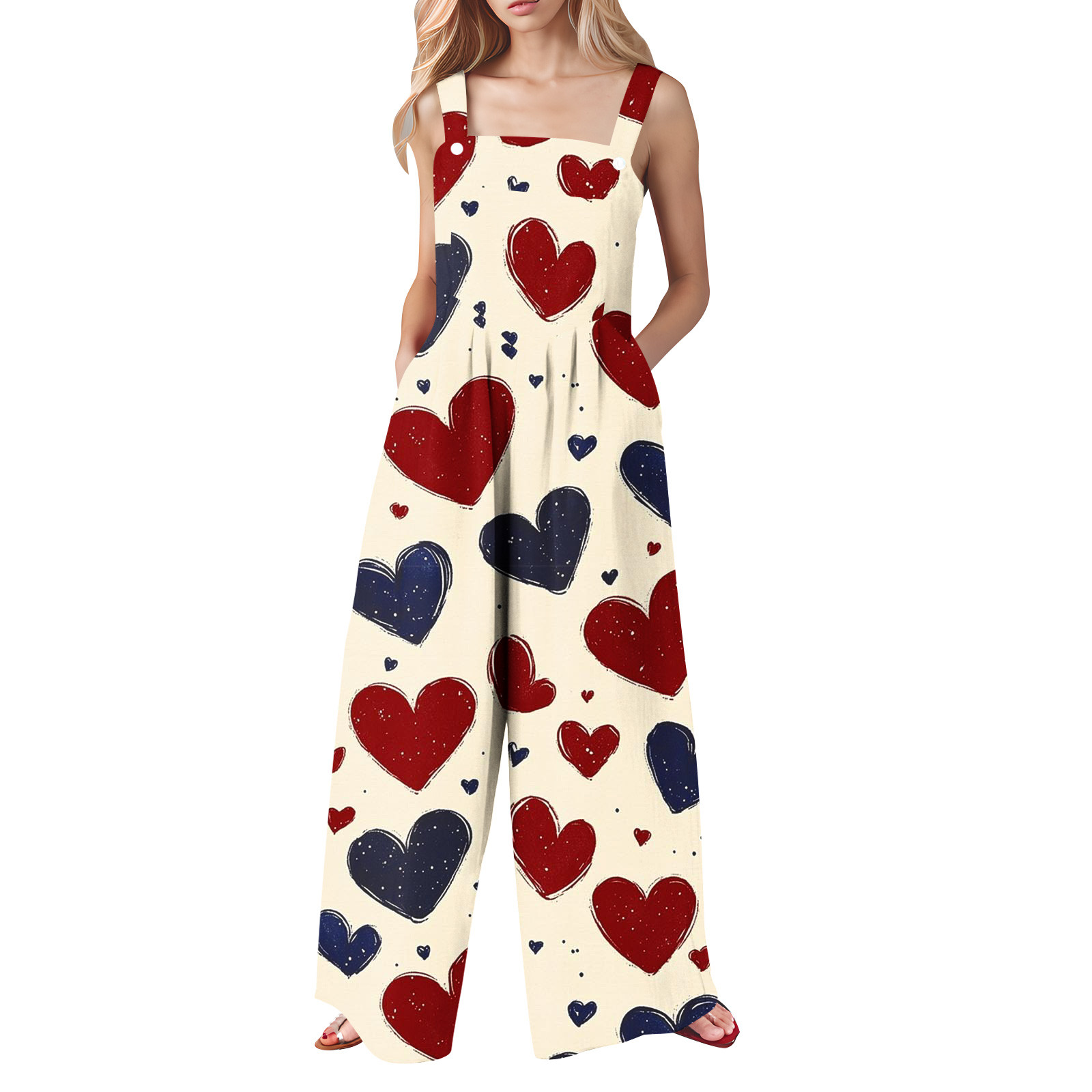 Colorful Womens Loose Fit Coveralls Faux Linen Coveralls Pants One ...