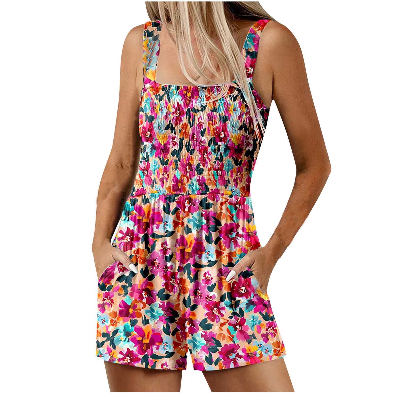 Colorful Womens Shorts Beach Lounge Coveralls Shortalls Shorts One ...