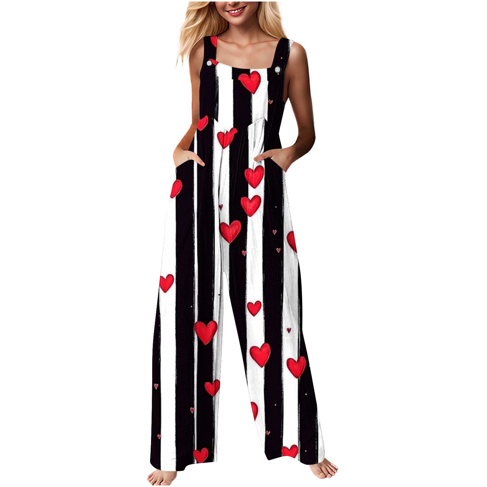 Colorful Womens Striped Flare Bell Bottom Jumpsuits Loose Fit Jumpsuits ...