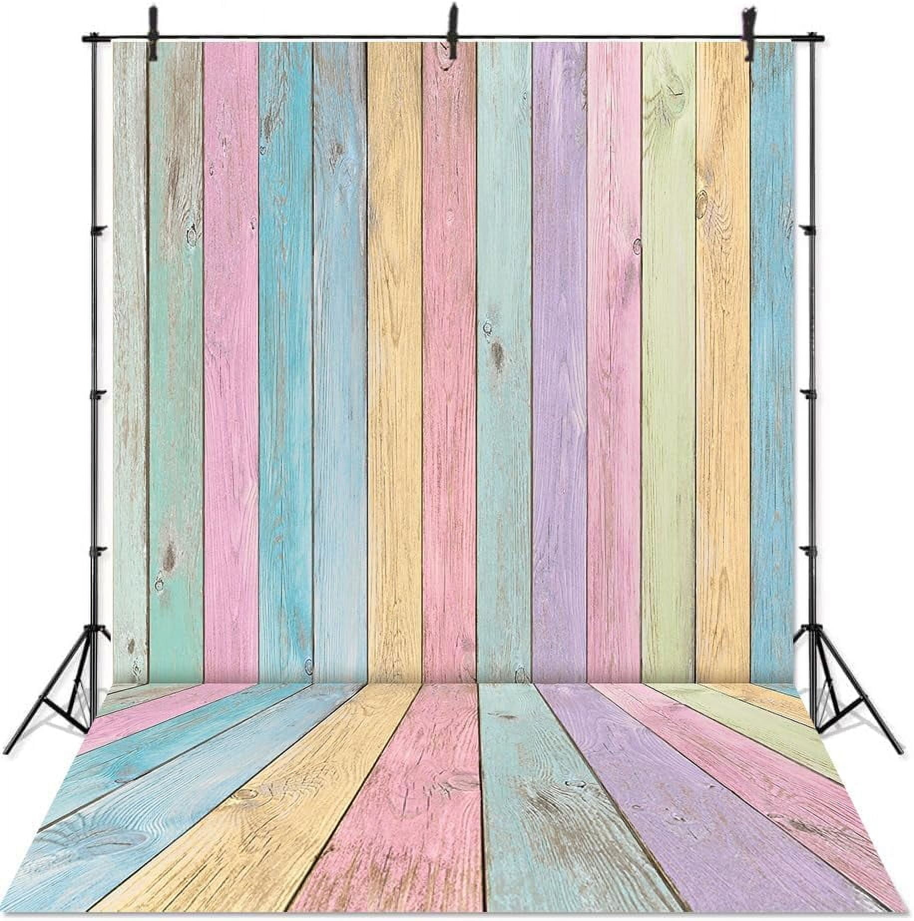 Colorful Wood Backdrop for Photography 5x7FT Easter Pastel Rustic ...