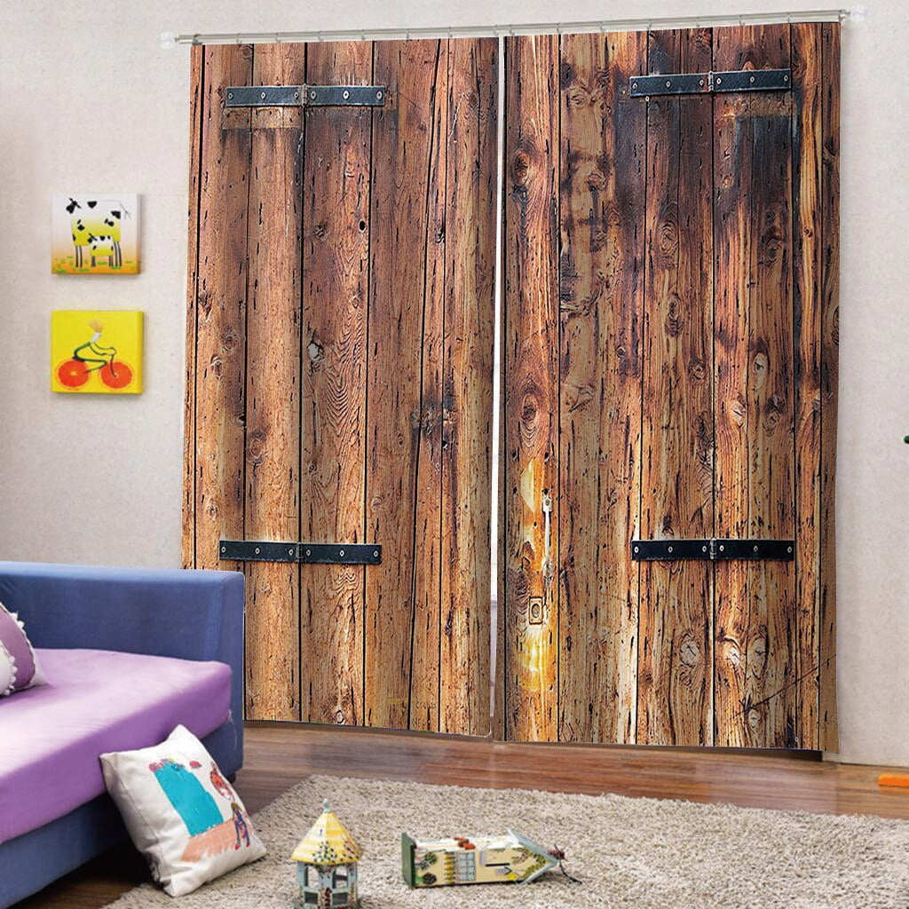 Colorful Wood Plank and Wood Grain Farm Wooden Door Living Room ...