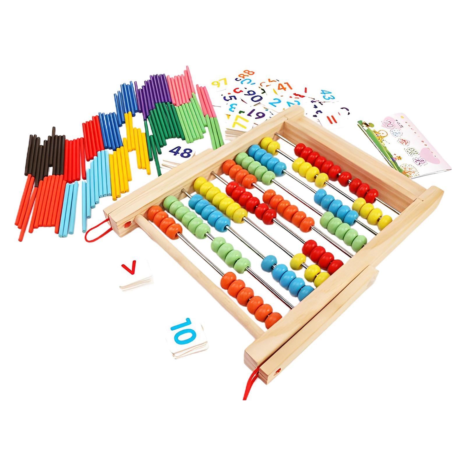 Colorful Wooden Abacus 10 Row Math Manipulatives for Preschool Children ...
