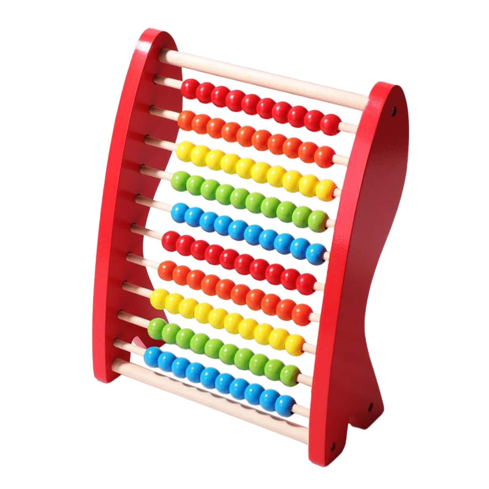 Colorful Wooden Abacus Educational Toy Ten Frame Set Bead Arithmetic ...