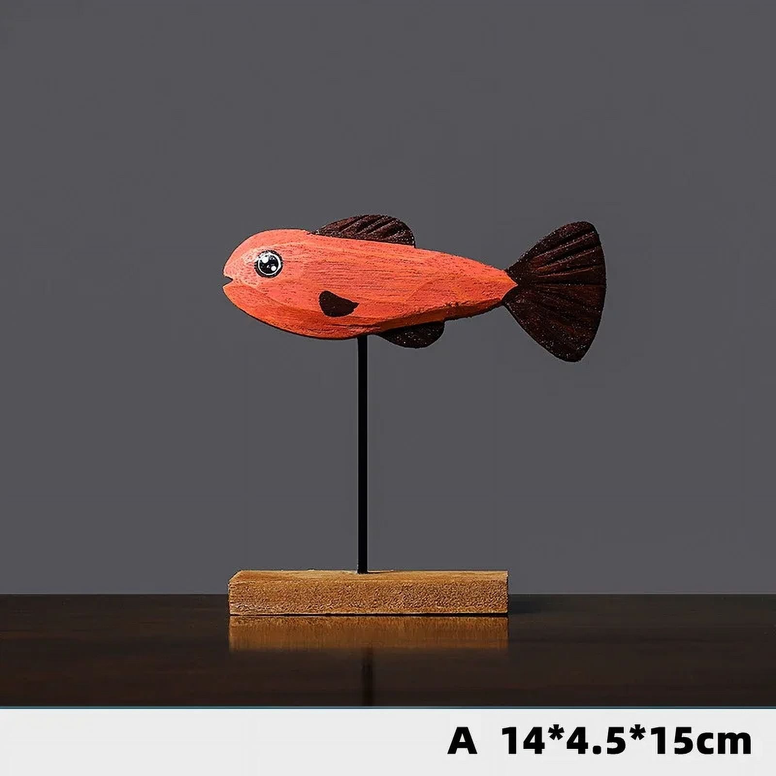 Colorful Wooden Fish Statue Nordic Home Decor Items Fish Sculptures ...