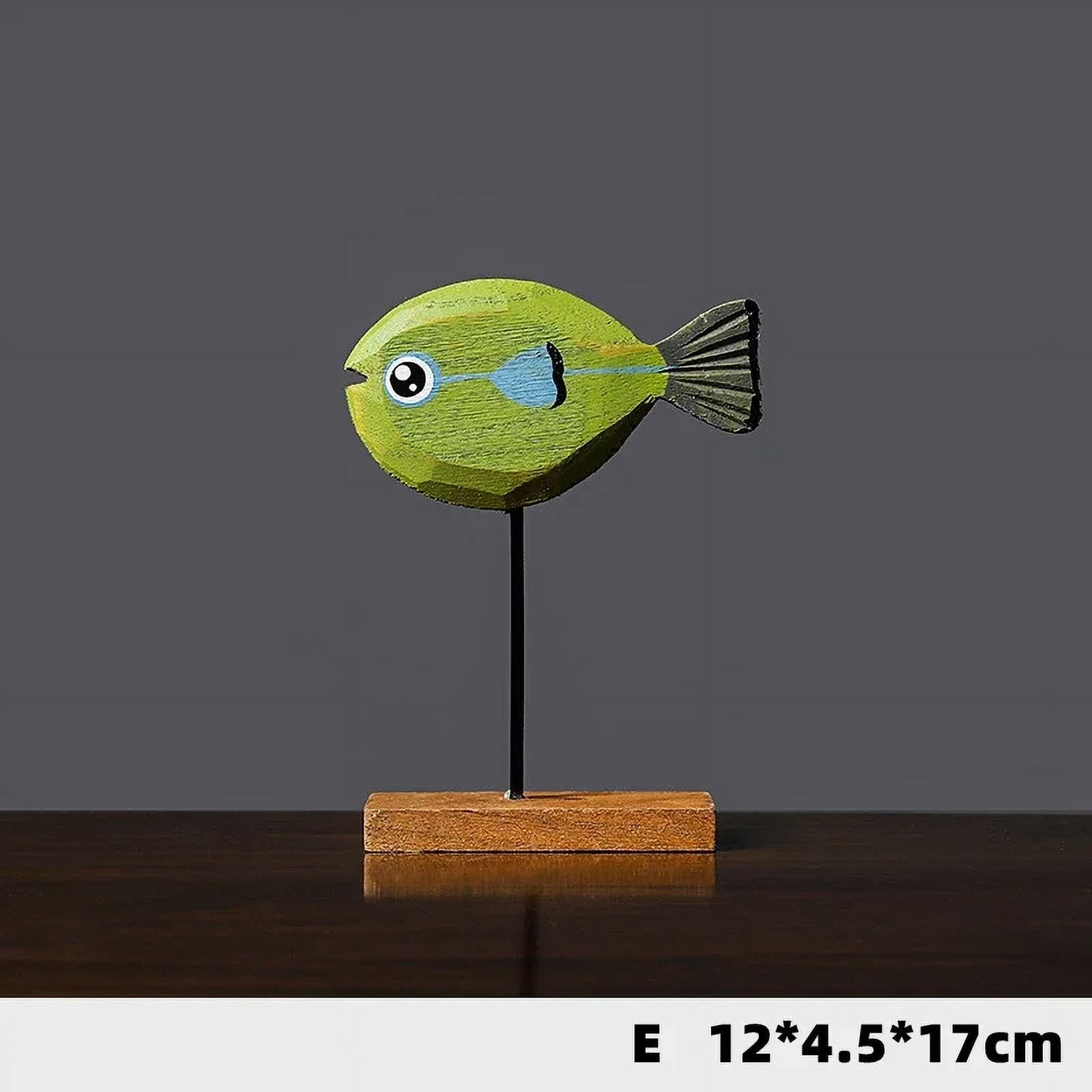 Colorful Wooden Fish Statue Nordic Home Decor Items Fish Sculptures ...