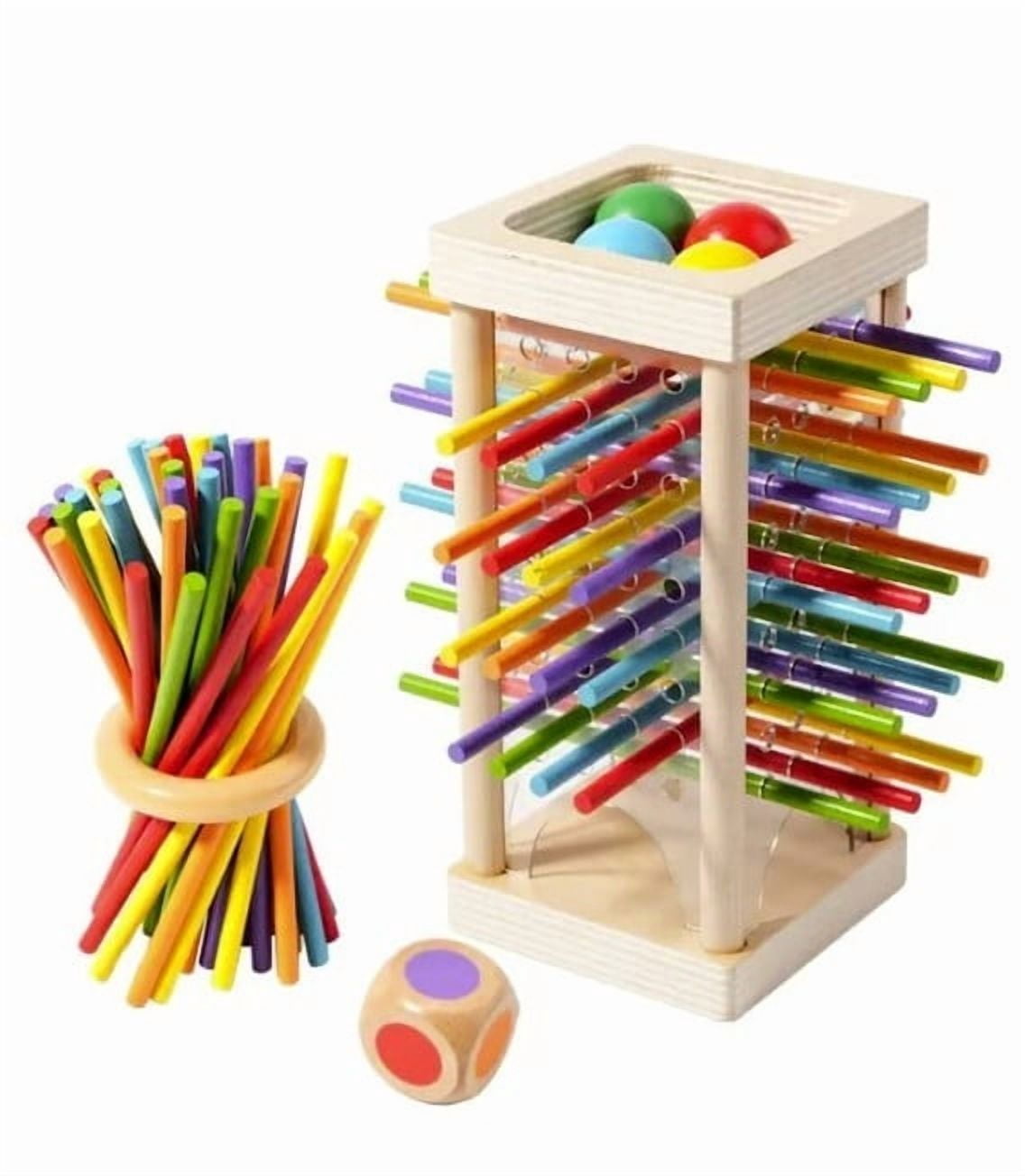 Colorful Wooden Sticks Dice Board Game, Fun Family Game for Home ...