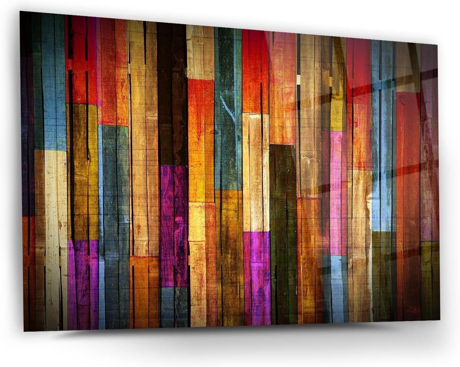 Colorful Woods Glass Wall Decor – Frameless Free Floating Tempered ...