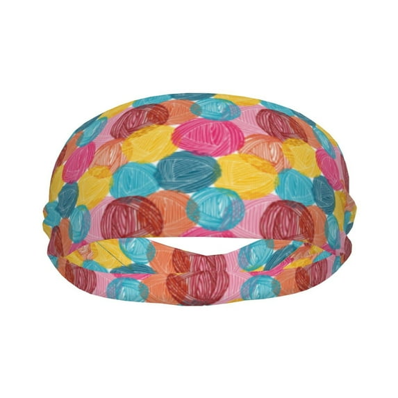 Colorful Wool Balls Headbands for Women/Men, Elastic Wide Soft Sweat ...