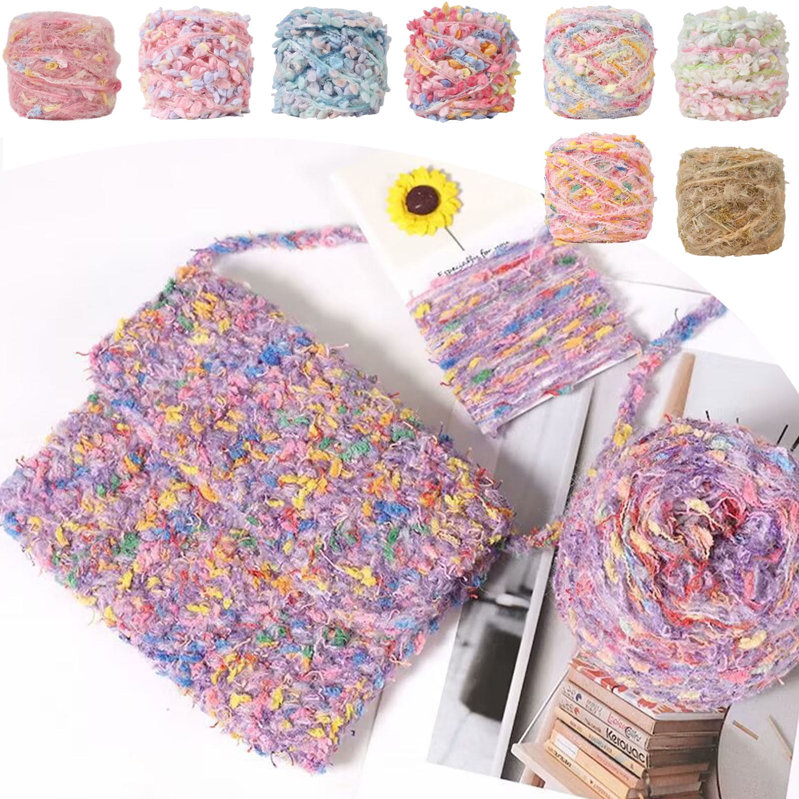 Colorful Wool Yarn Ball, Soft Mixed Color Knitting Yarn for Scarves ...