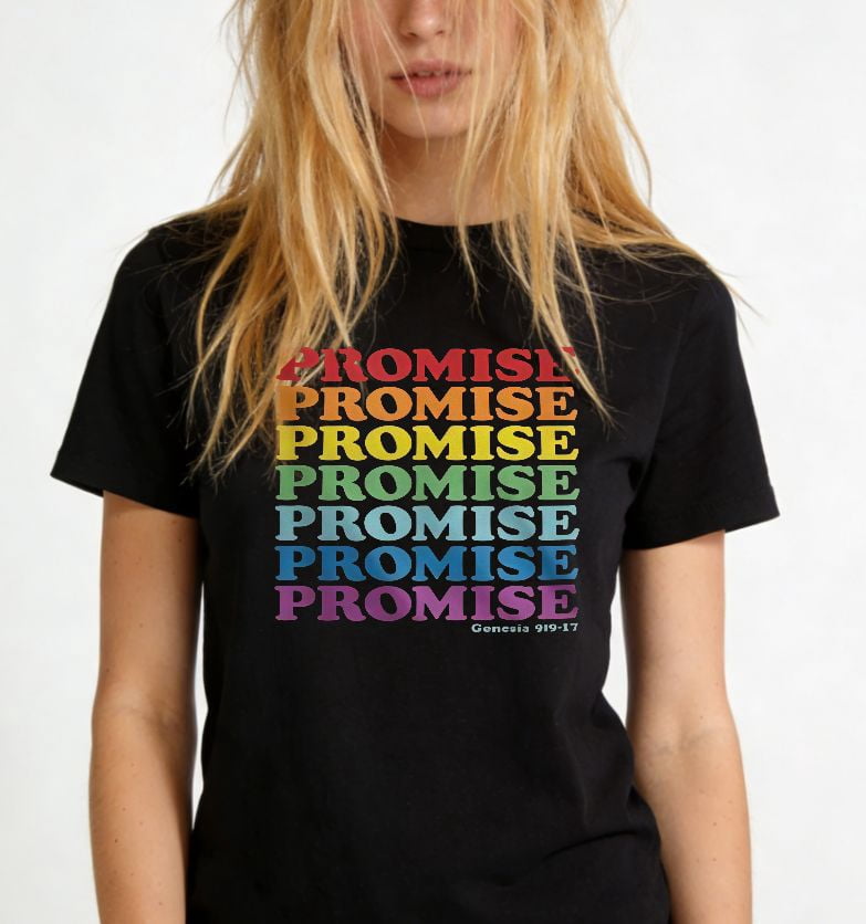 Colorful Word Graphic for Everyone Promising Theme Casual Tee print T ...