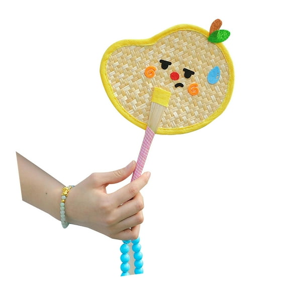 Colorful Woven Straw Hand Fan For Outdoor Beach Photo Props Decorative ...