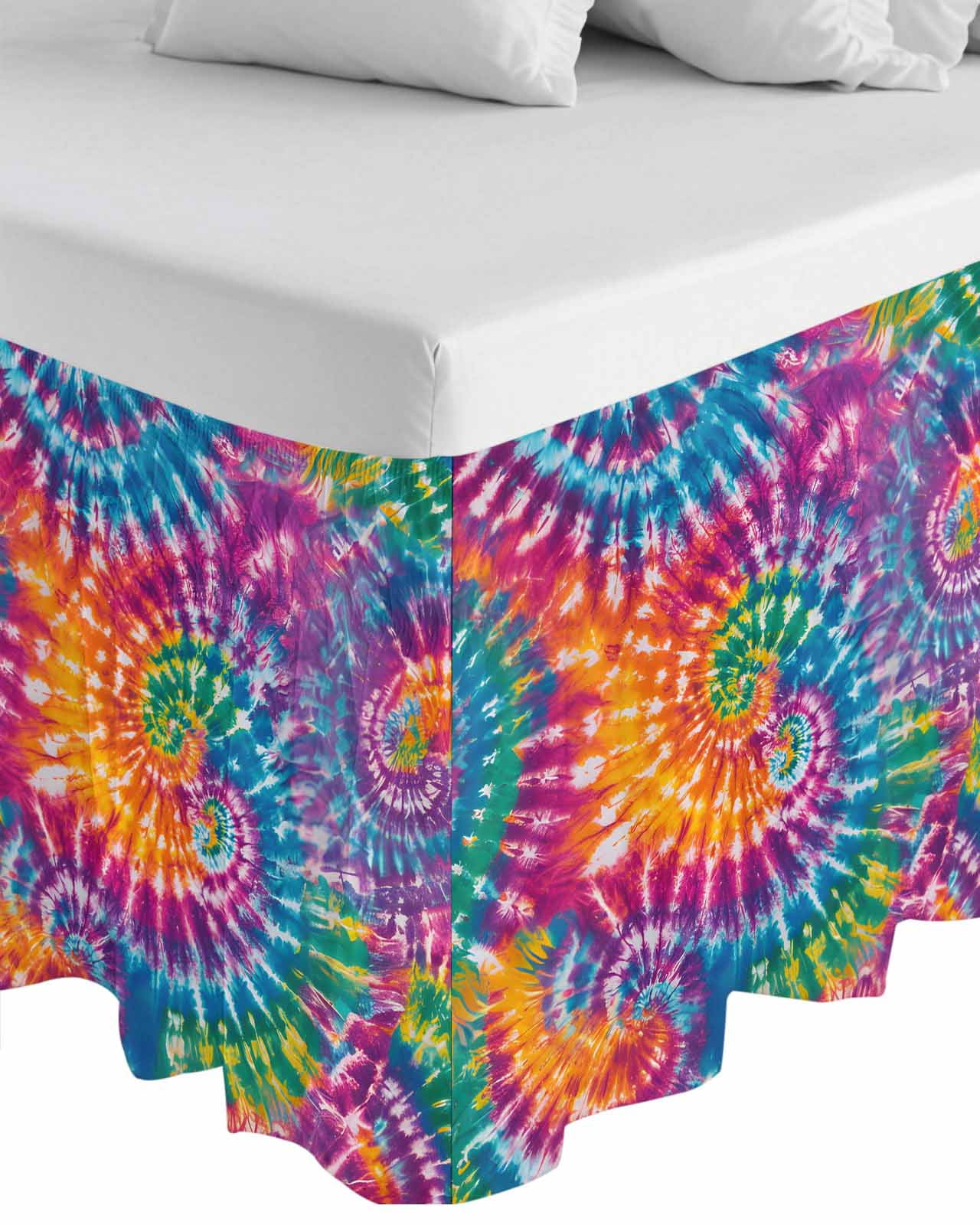 Colorful Wrap Around Bed Skirts for California King Bed 18" Drop,Bed ...