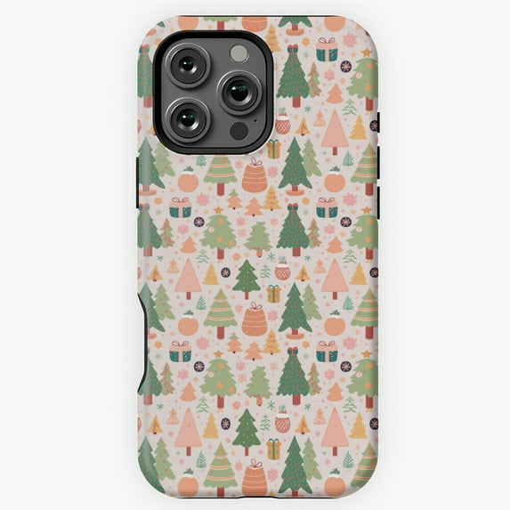Colorful Xmas Trees Art Pattern Phone Case for iPhone 17 16 15 14 13 12 ...