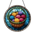 Colorful Yarn Ball Design Stained Glass Style Window Decor, Creative ...