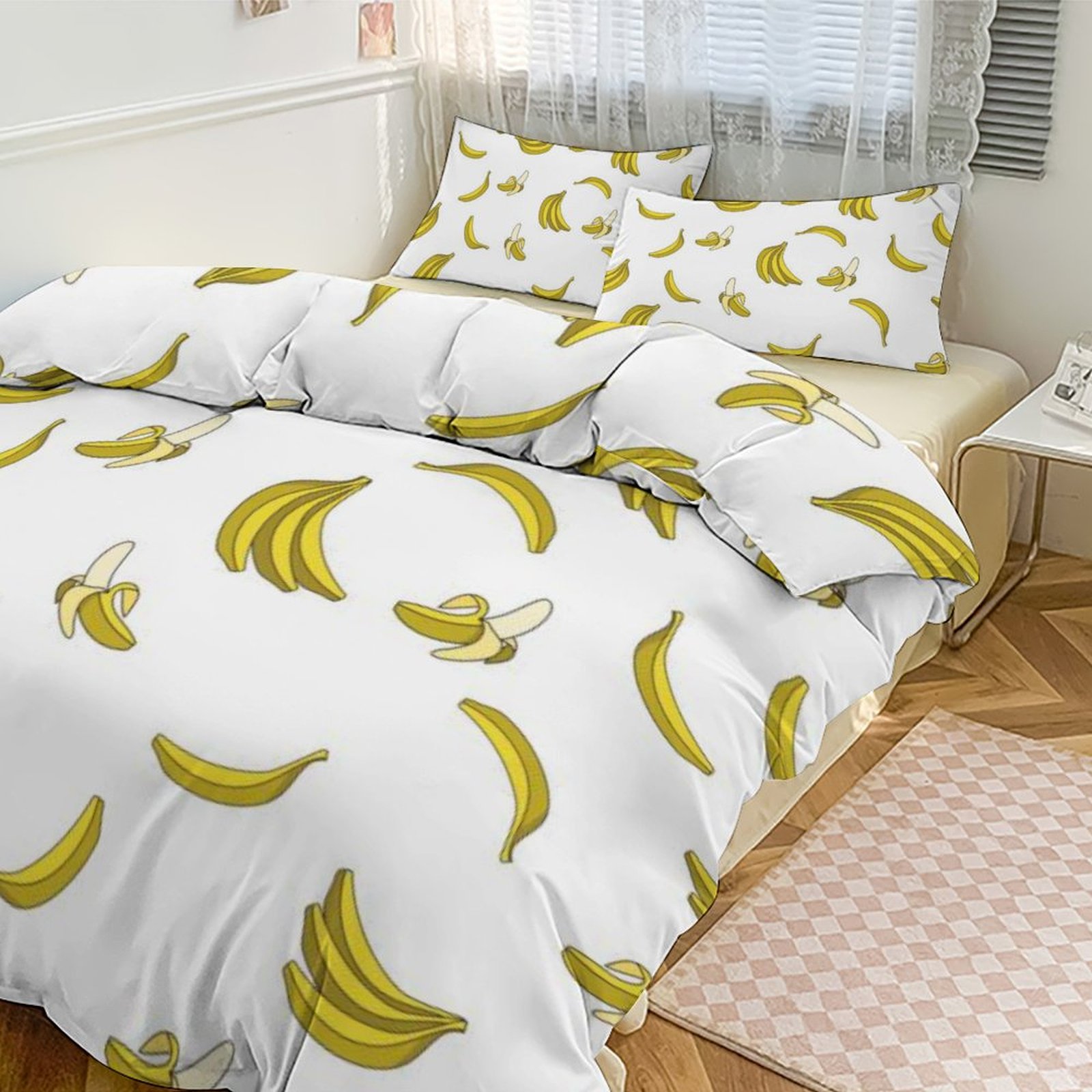 Colorful Yellow Banana Bedding Set Couple Bedclothes Pillowcase ...