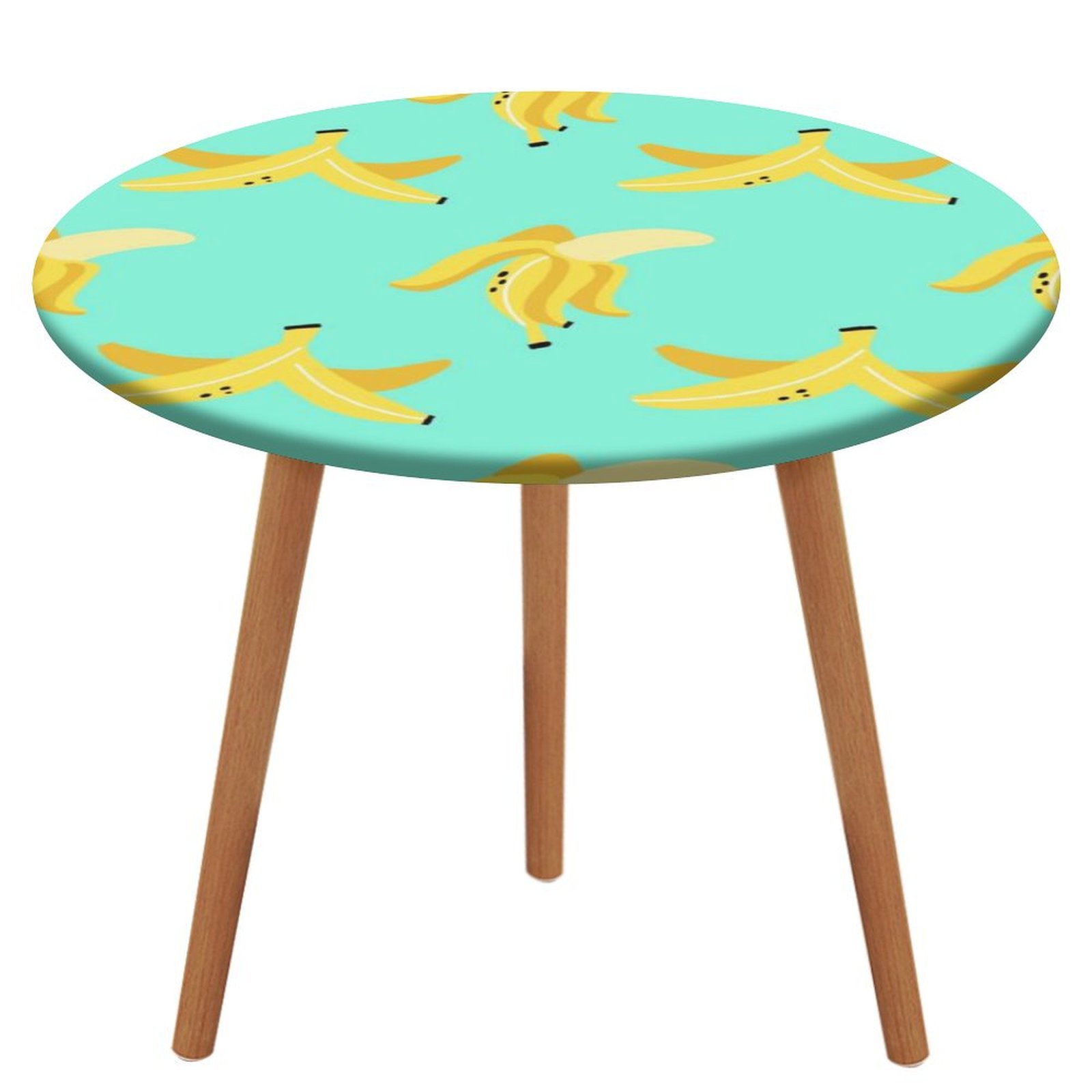 Colorful Yellow Banana Pattern Round Tablecloth Waterproof Elastic ...