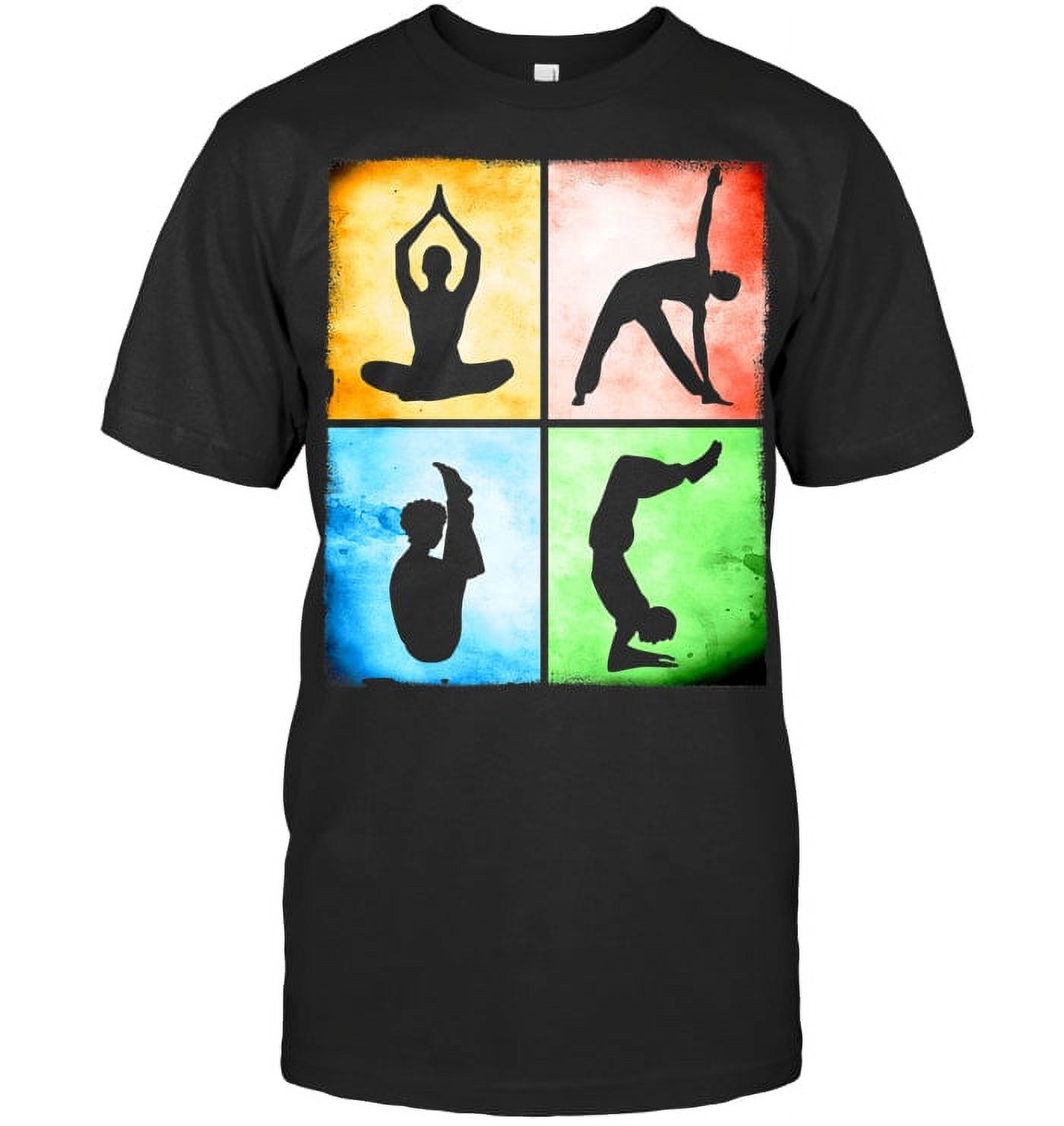 Colorful Yoga Poses Cool Yoga Lover Picture Graphic Gift Yoga T Shirt ...