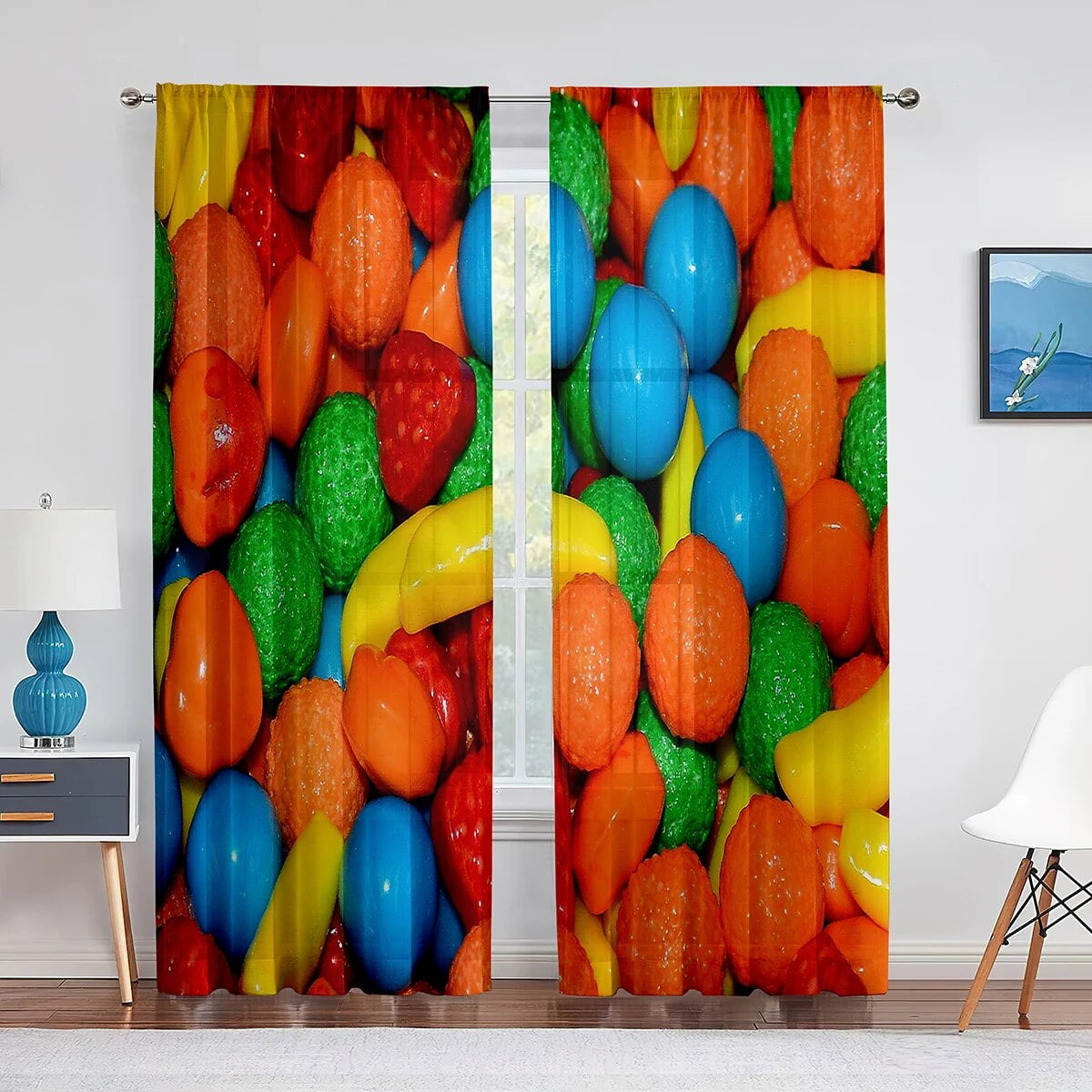 Colorful Yummy Lollipop Candy Tulle Curtains for Living Room Kids ...