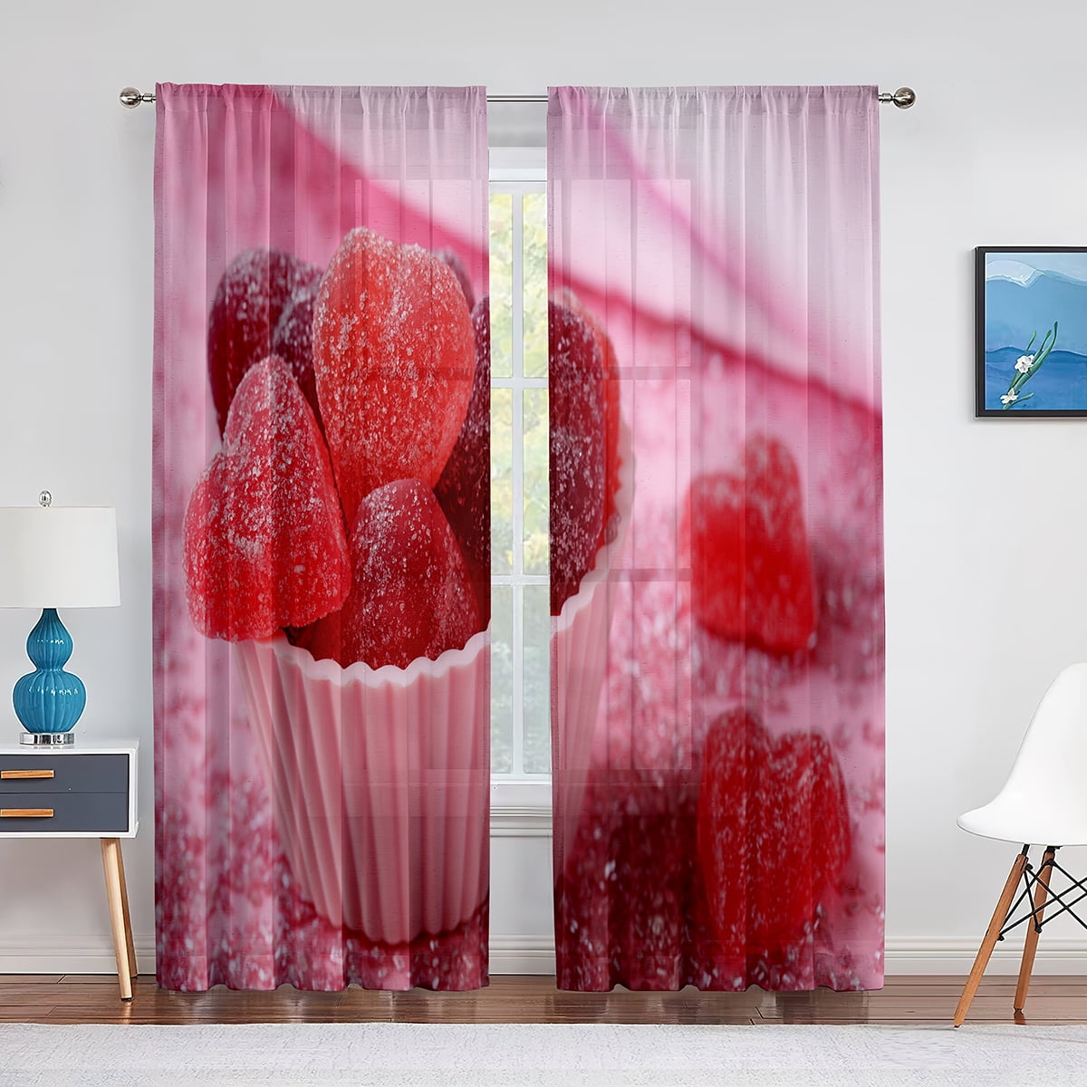 Colorful Yummy Lollipop Candy Tulle Curtains for Living Room Kids ...