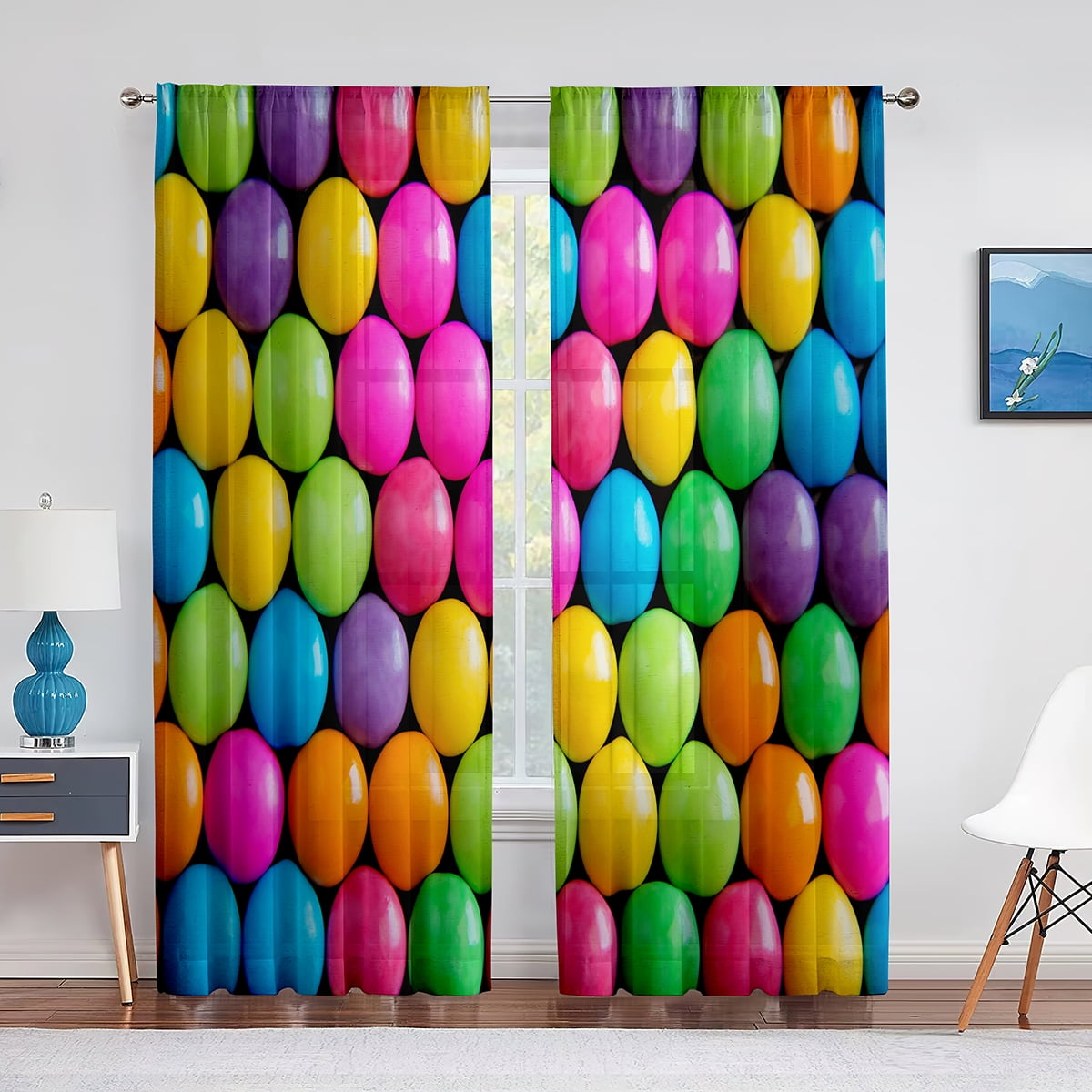 Colorful Yummy Lollipop Candy Tulle Curtains for Living Room Kids ...