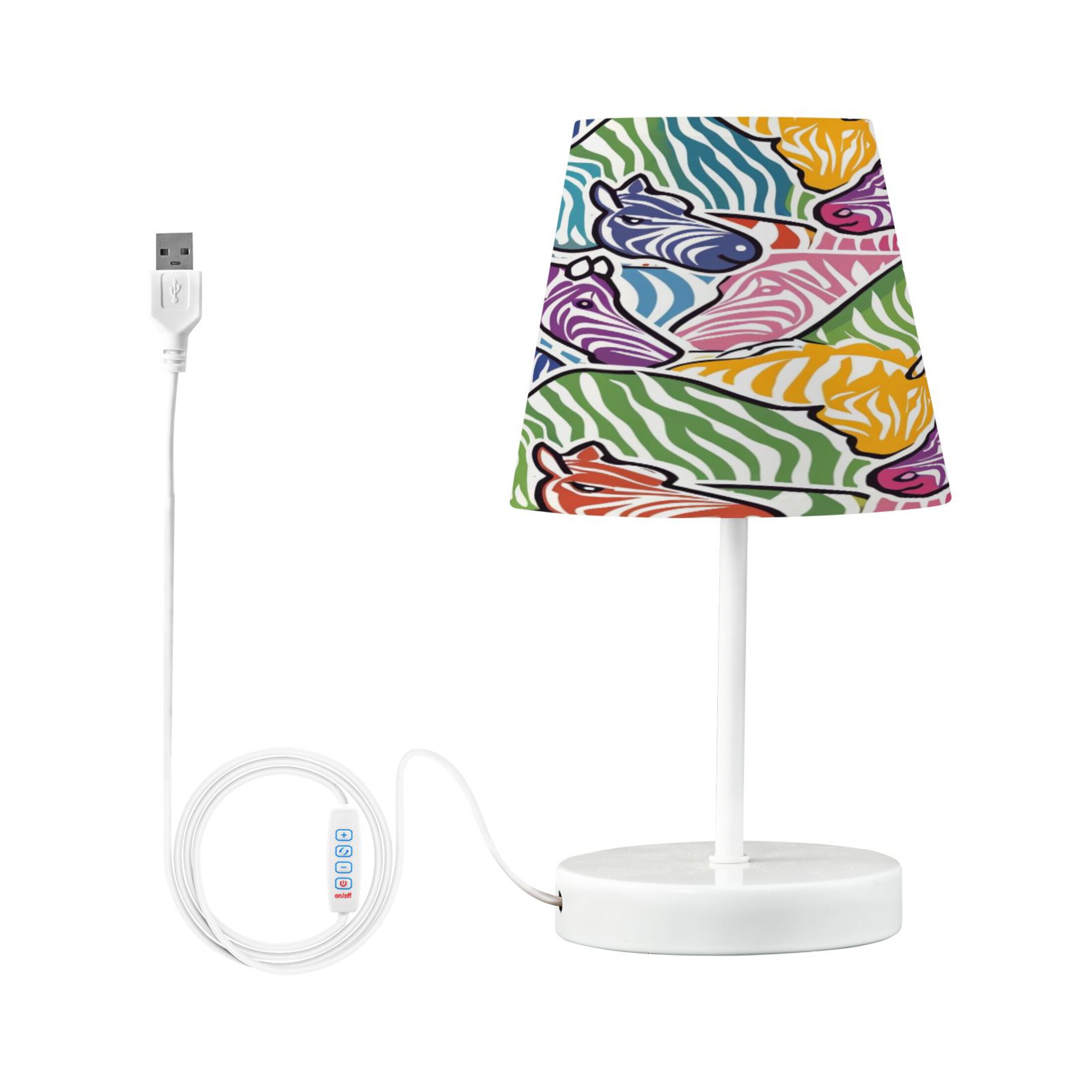 Colorful Zebra Stripe Animals Desk Lamp LED Table Nightstand Lamps with ...