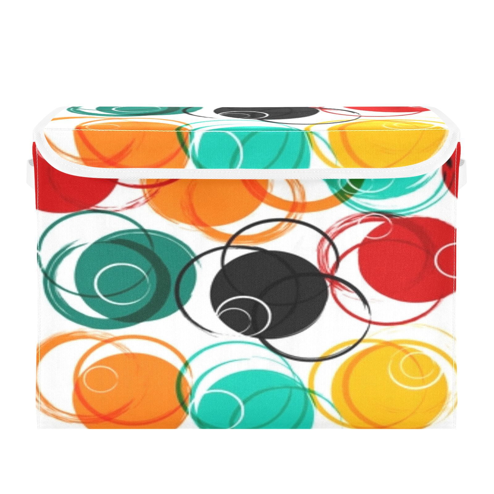 Colorful abstract circle pattern Large Storage Bins with Linen ...