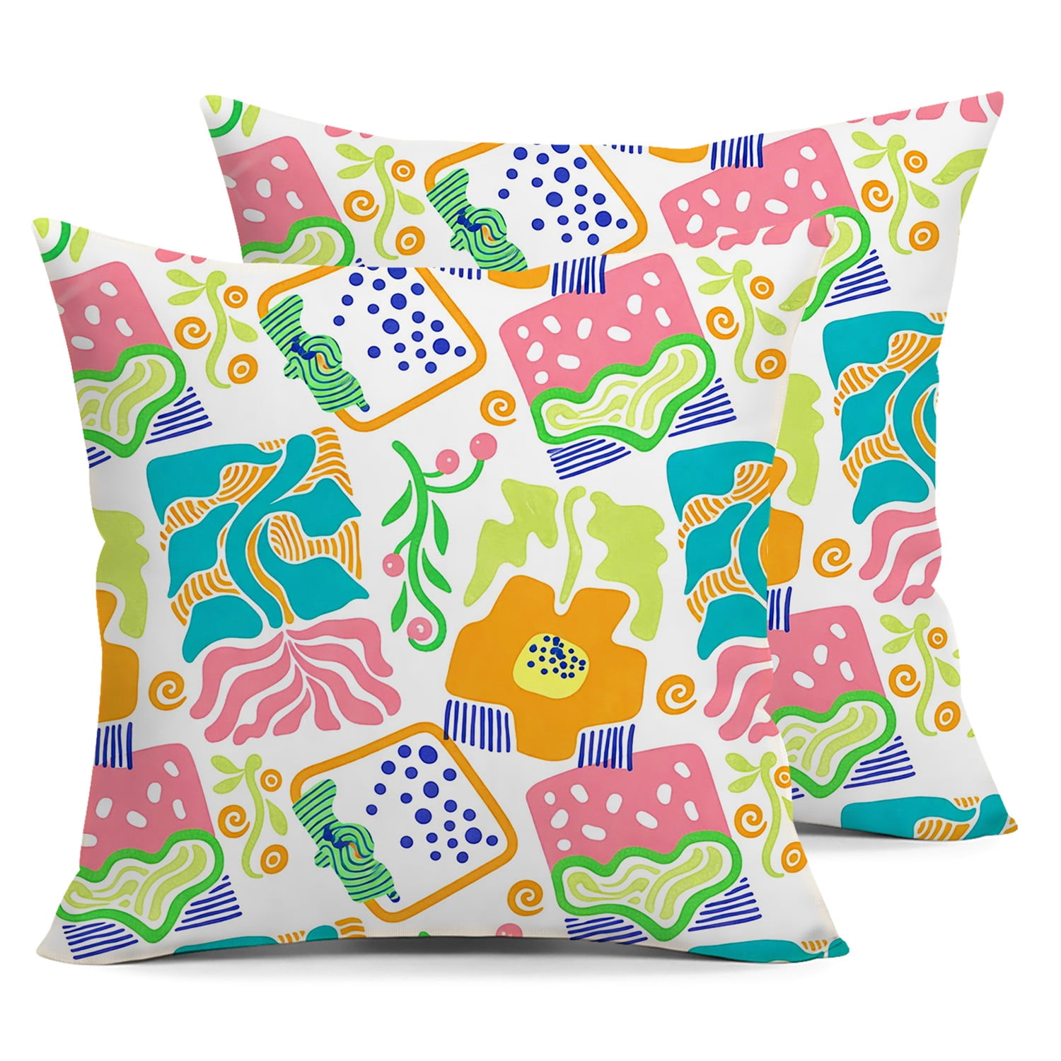 Colorful abstract graffiti art fresh four-season throwback pillow ...
