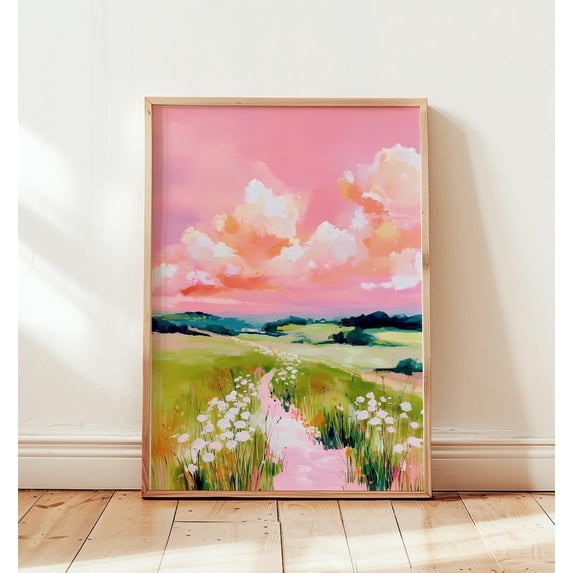 Colorful abstract landscape Poster, Unframed Canvas Size 12x18 ...