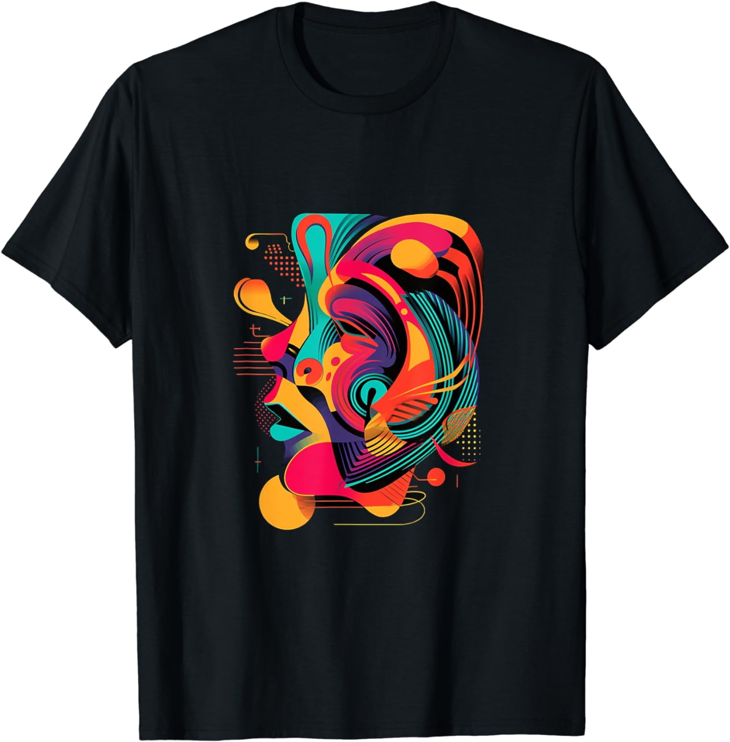 Colorful and abstract face design modern art, geometric T-Shirt ...