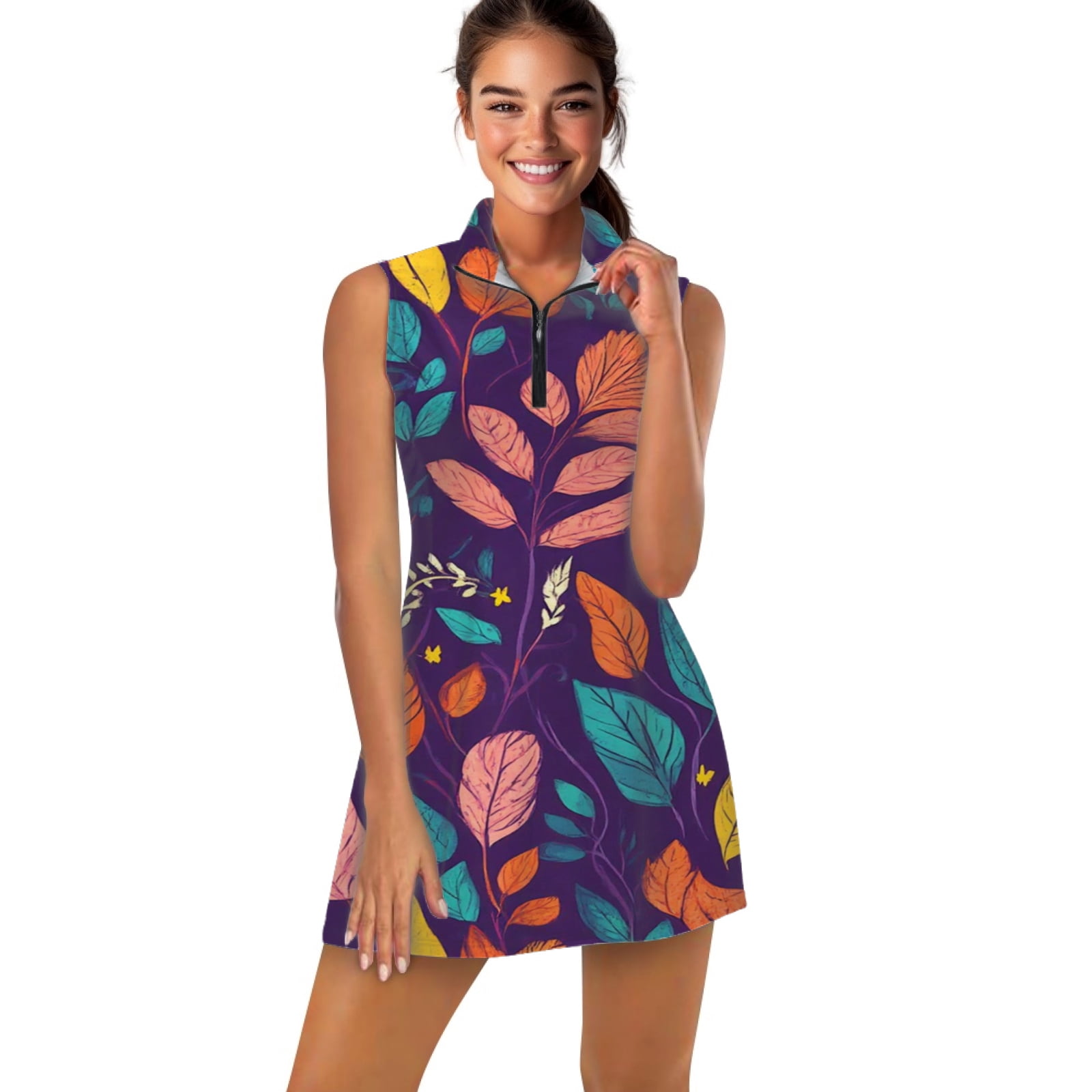 Colorful autumn leaves vibrant pattern Sports Dresses Women Tennis ...