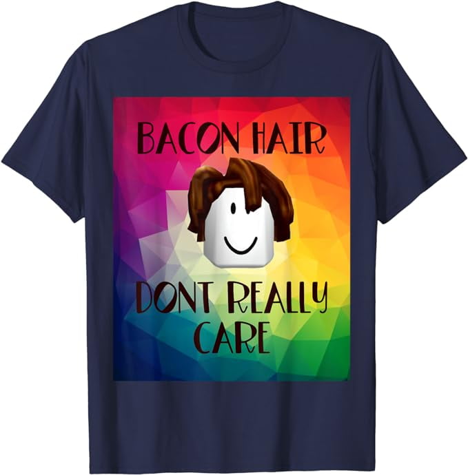 Colorful bacon hair oof head design for boy video gamers Roblox T-Shirt ...