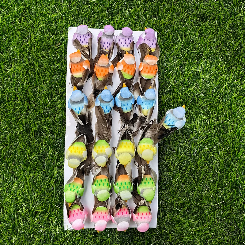 Colorful birds (24 packs); White Feather Mini Bird Wedding, Christmas ...